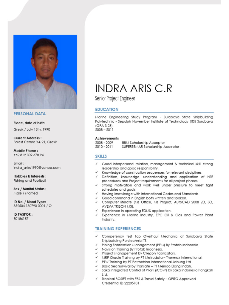 Curriculum Vitae - Indra Aris C R | PDF