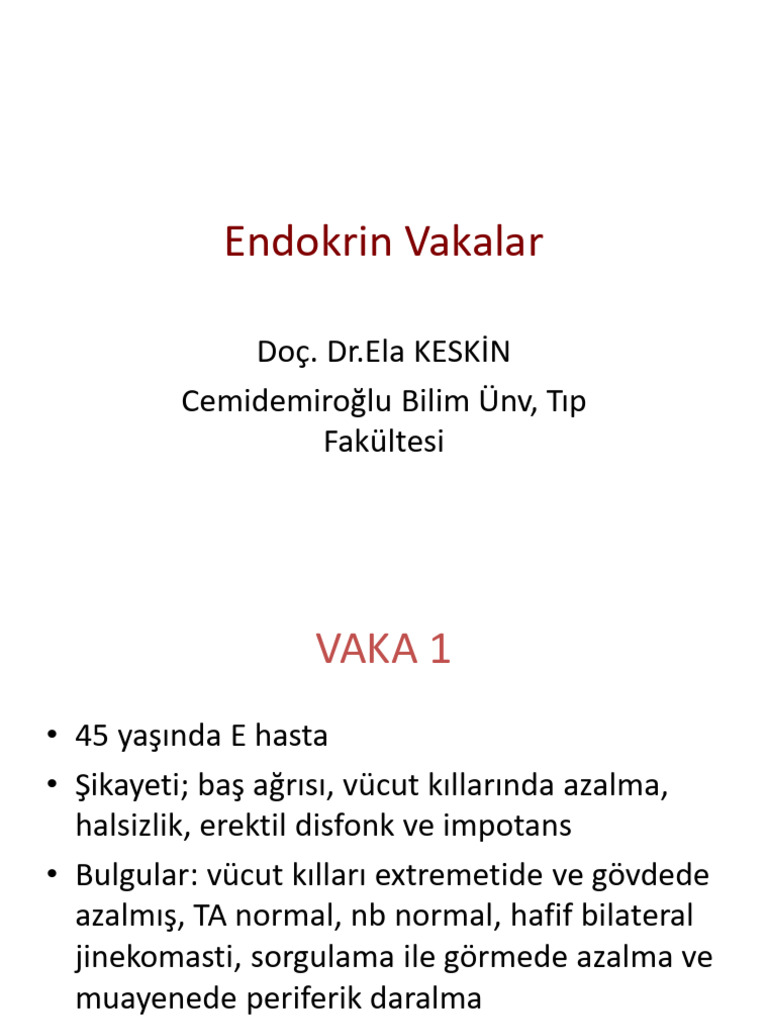 Endokrin Vakalar 4. Sınıf | PDF