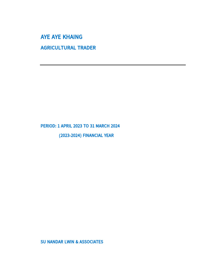 Aye Aye Khaing_2023-2024 Financial Year - Htet Wai Lin_1 | PDF | Expense | Revenue