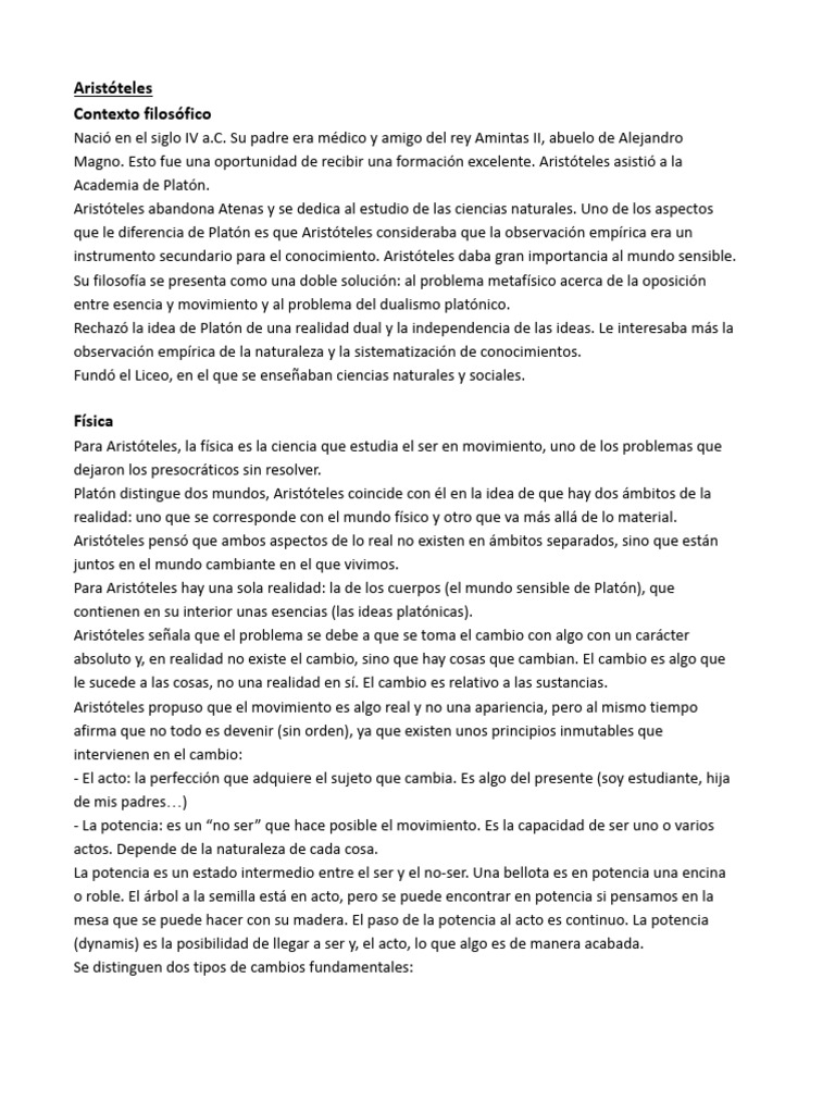 Filosofía 2 | PDF | Aristóteles | Existencia