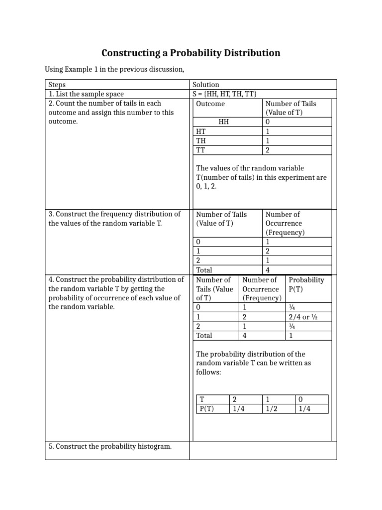 Constructing A Probability Distribution | PDF