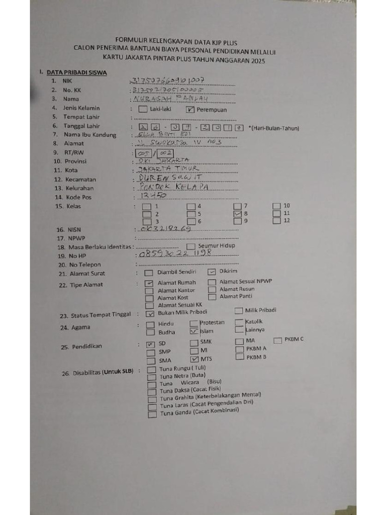 MTSS, NUR AISAH FADILAH, 8D (Berkas) | PDF