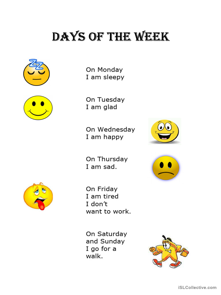 Emotions for Each Day of the Week | PDF