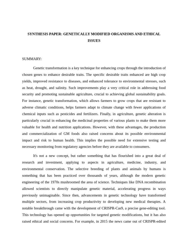 Synthesis Paper Inequality | PDF | Genetic Engineering | Agriculture