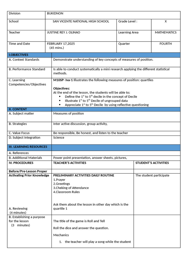 Prokie- Decile LP G10 - | PDF | Teachers | Data