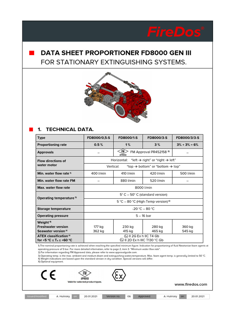 Data Sheet Firedos Fd8000 Stationarygeniii | PDF | Valve | Mechanical ...