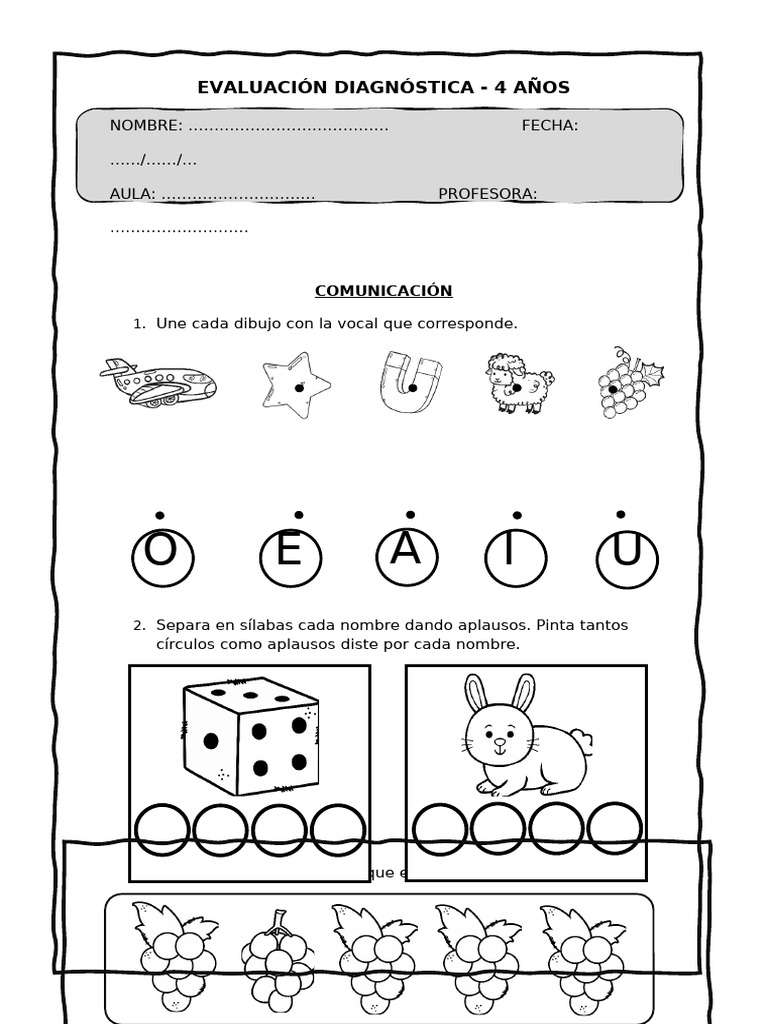 Evaluacion Diagnostica 4 Años | PDF | Color