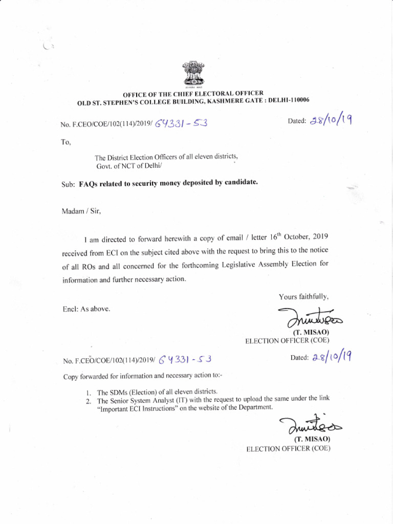 FAQs Related To Security Money Deposited by Candidate | PDF | Governance | Political Corruption