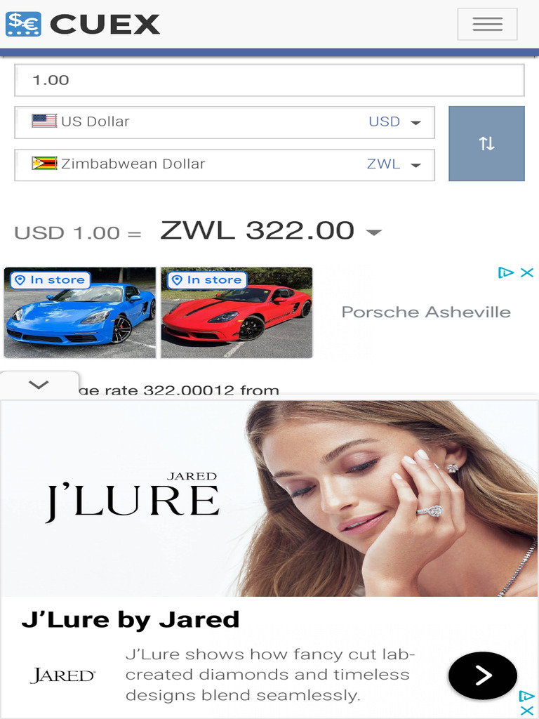 US Dollar To Zimbabwean Dollar Conversion - CUEX | PDF