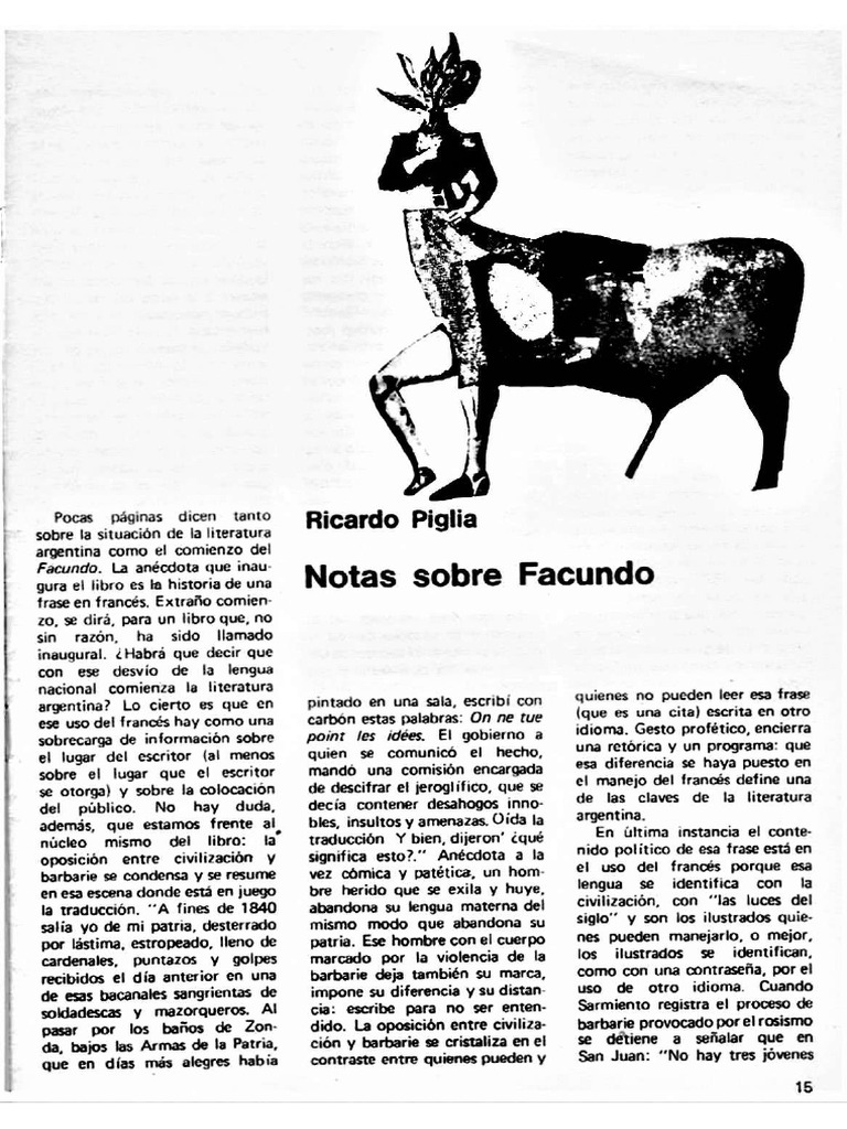 Piglia, Notas Sobre Facundo | PDF