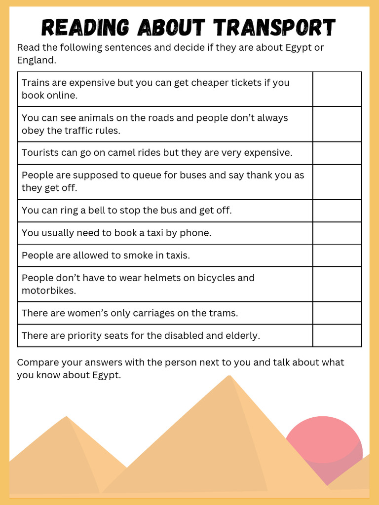 Transport Reading Task WS2 | PDF | Bus | Train