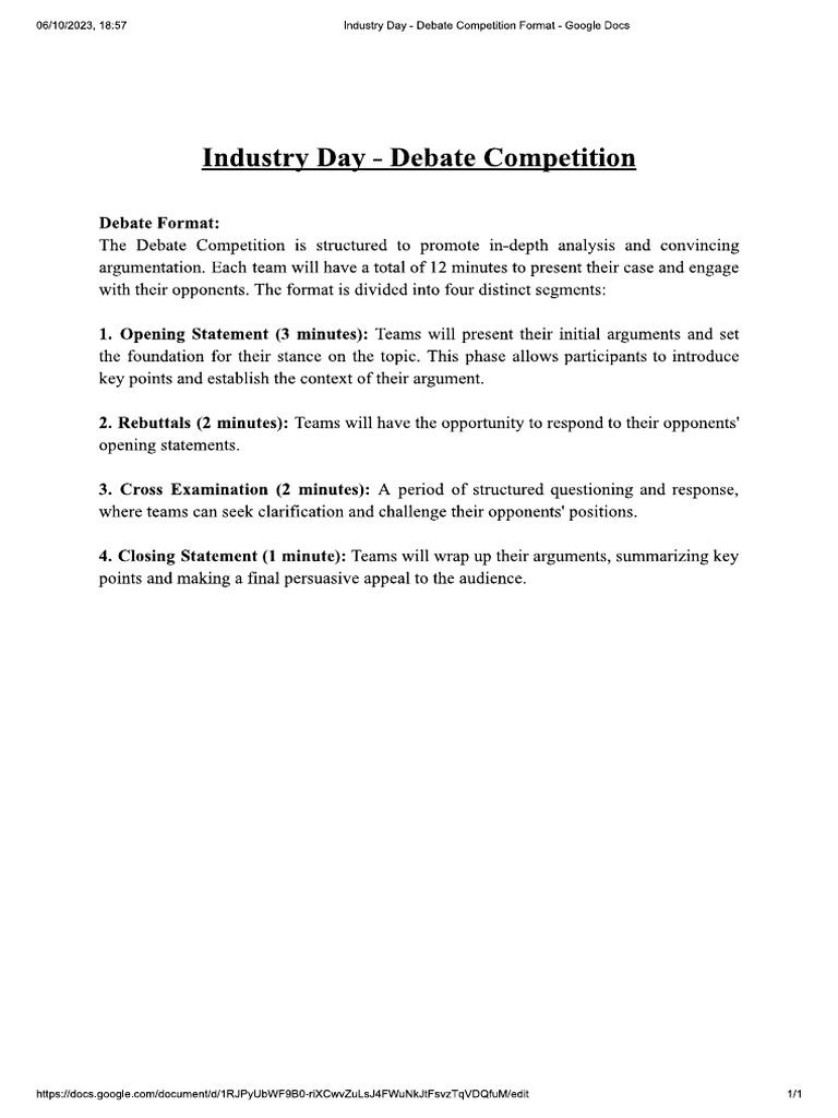 Debate Rules | PDF