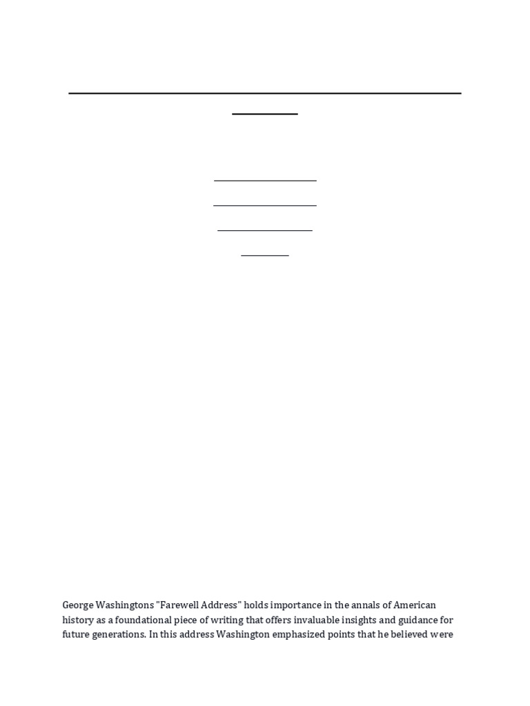 Washington's Farewell Address Impact | PDF | Political Science