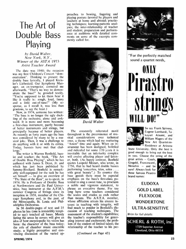 David Walter (1974) - The Art of Double Bass Playing | PDF | Double ...