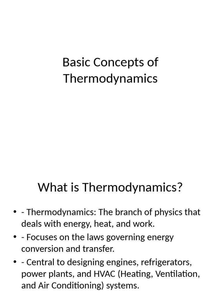 Basic Concepts of Thermodynamics | PDF | Heat | Thermodynamics