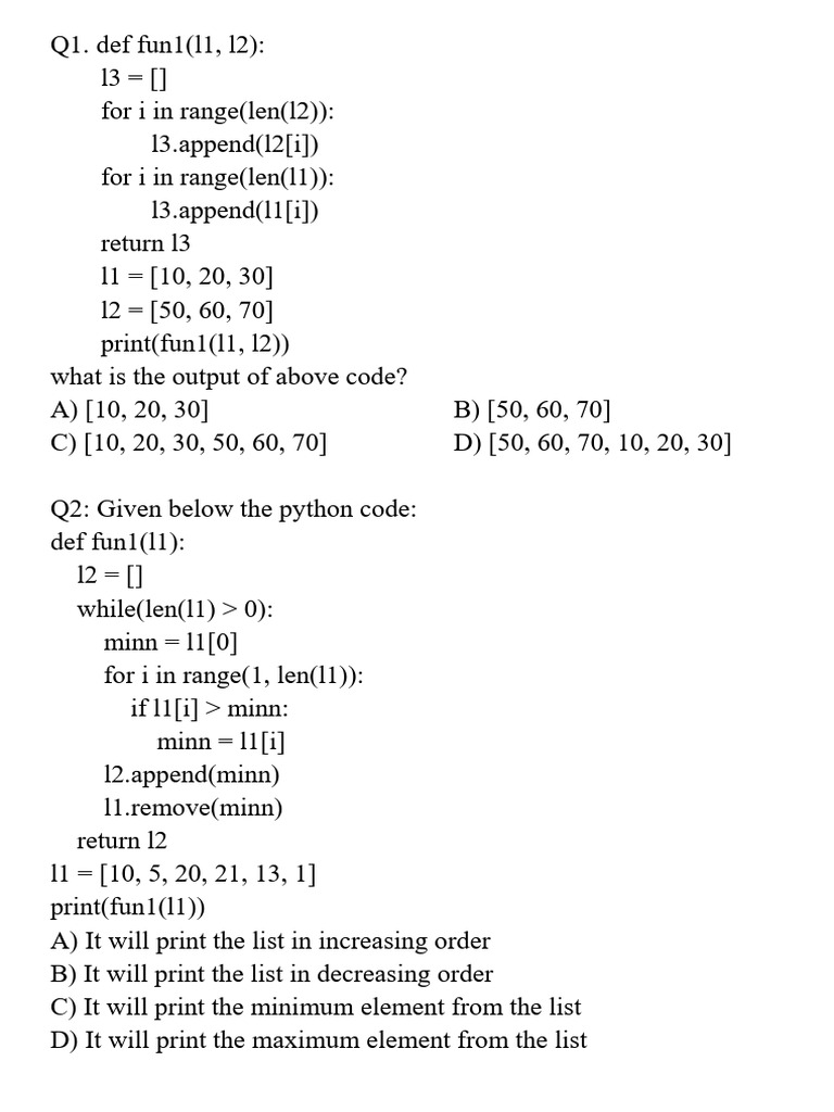 Questions On Python Lyst1714549069108 | PDF | Computer Programming ...