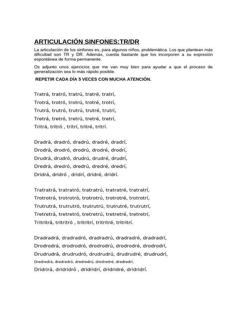 Articulación Sinfones R | PDF