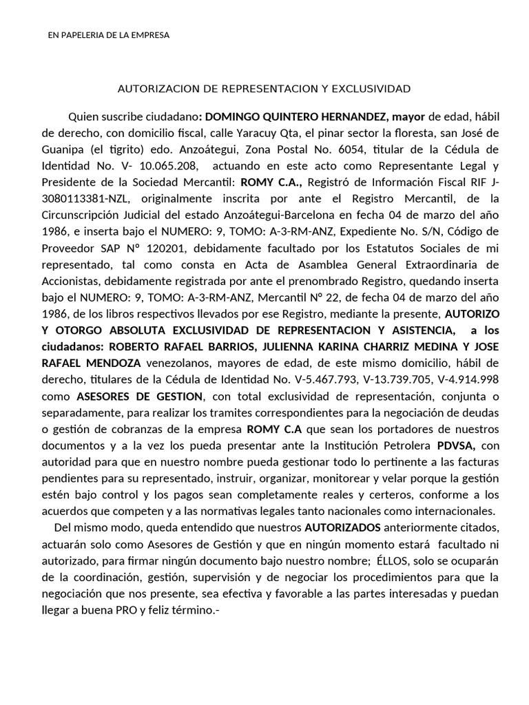 Carta de Representacion 2024 | PDF | Gobierno