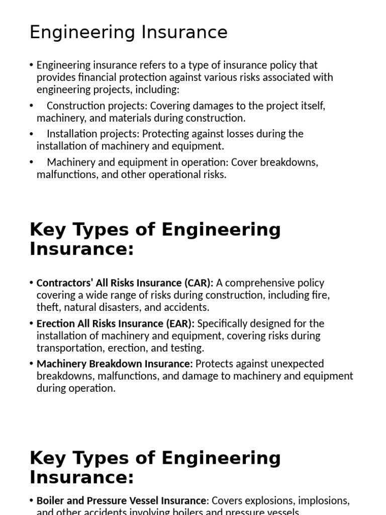 Engineering Insurance | PDF