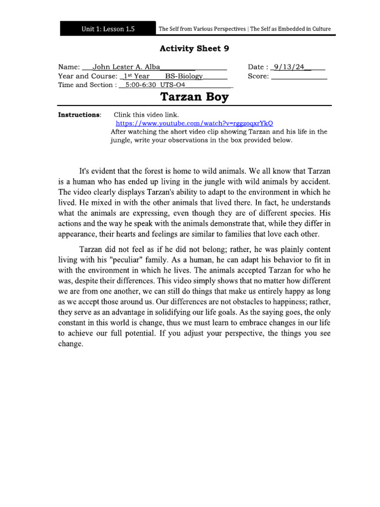 Tarzan Boy | PDF