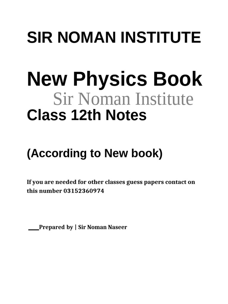 Class 12 New Physics Book Notes | PDF | Gases | Temperature