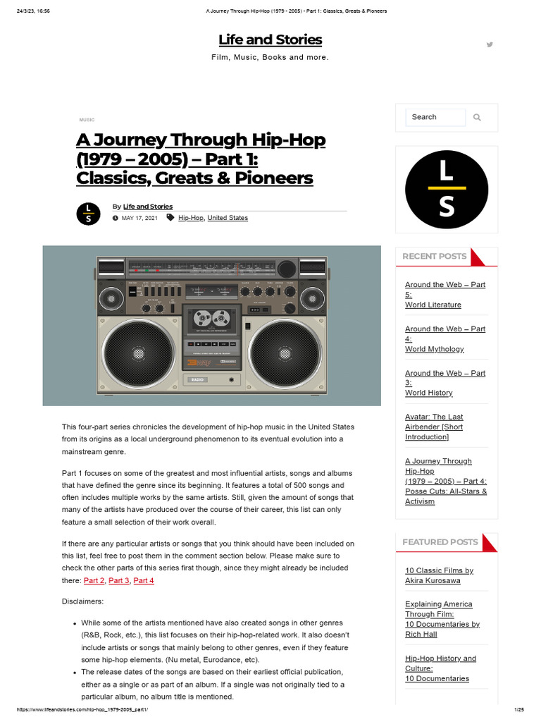 A Journey Through Hip-Hop (1979 - 2005) - Part 1-4 | PDF | Hip Hop ...