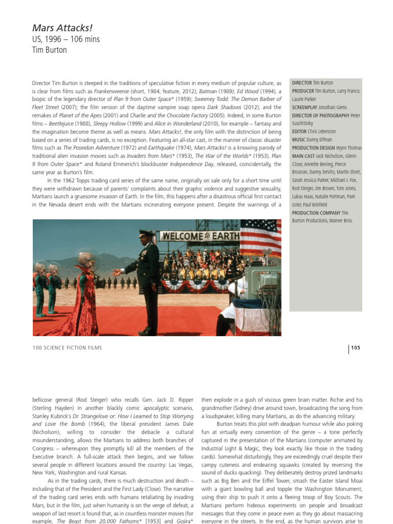 Grant, 100 Science Fiction Films, Mars Attacks | PDF