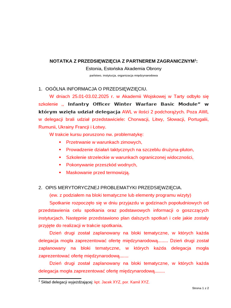 Notatka Wzór Nowy | PDF