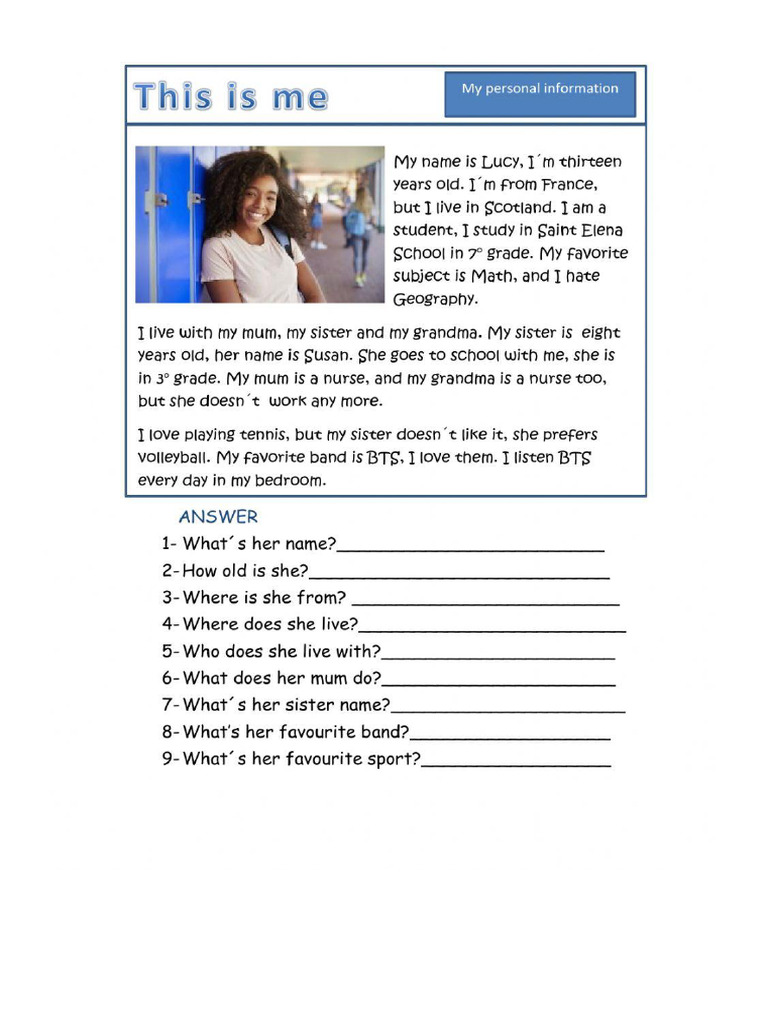 This Is Me - Personal Information | PDF