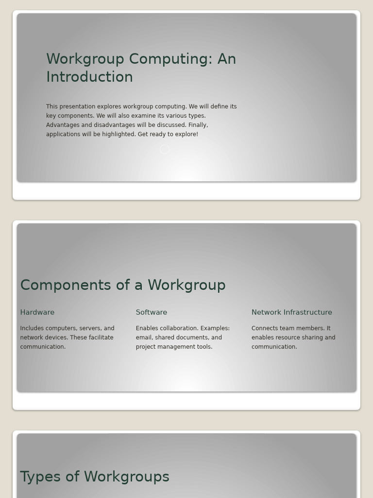 Workgroup by Arun pandey | PDF | Communication | Computing