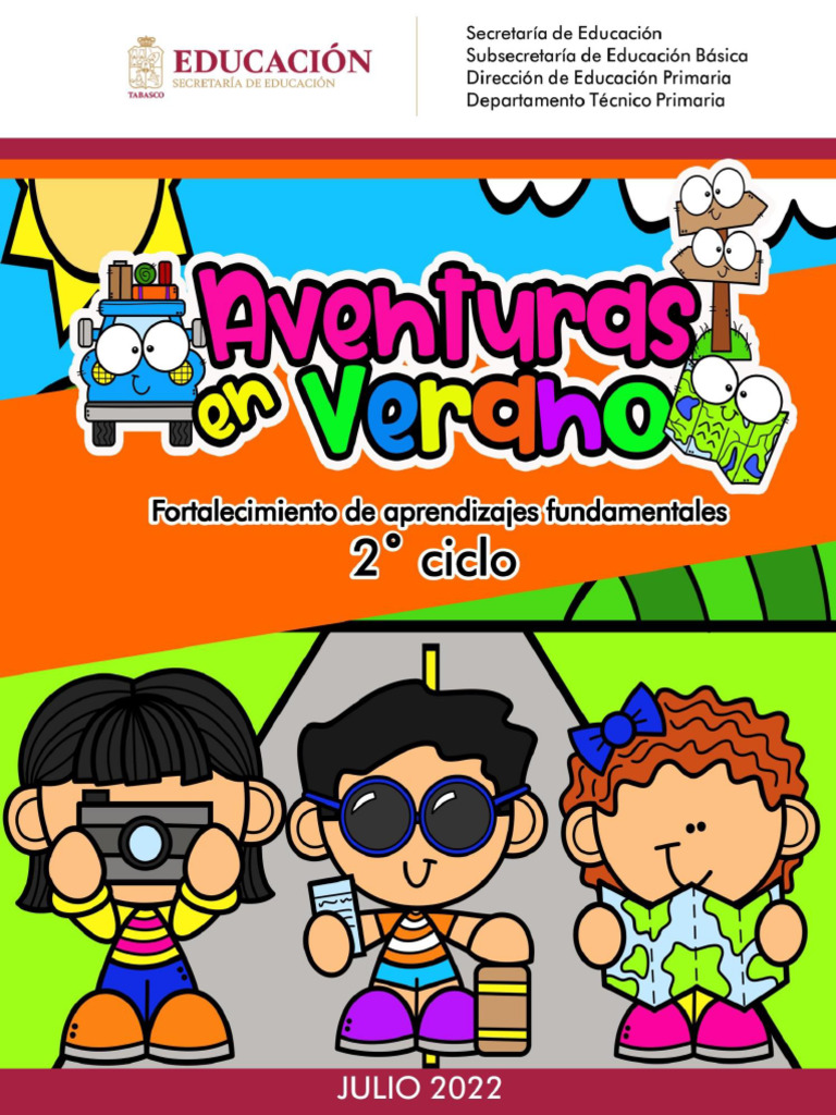 2DO Ciclo Cuadernillo de Reforzamiento Aventuras en Verano Julio 2022 | PDF