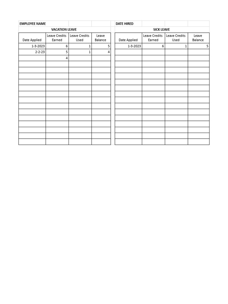 Leave Monitoring Form | PDF