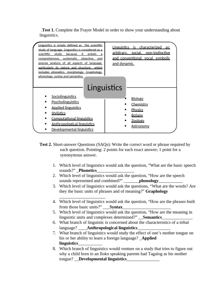 Topic 1-2 Assessment | PDF | Linguistics | Semantics