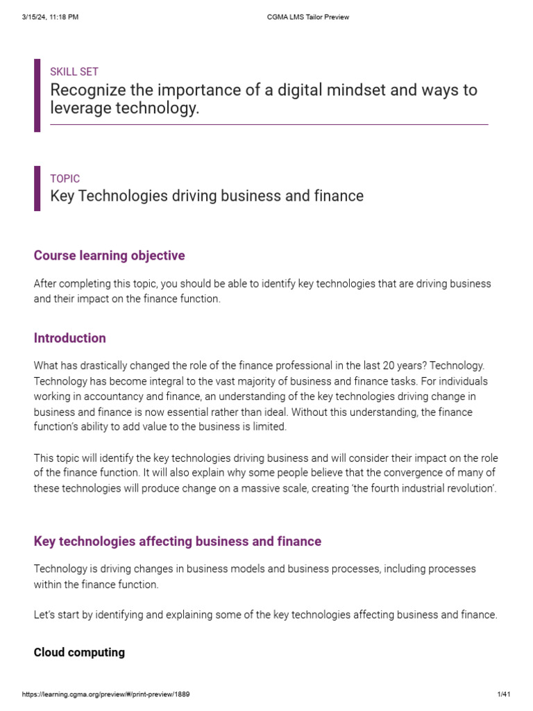 Key Technologies Driving Business and Finance | PDF | Wearable ...