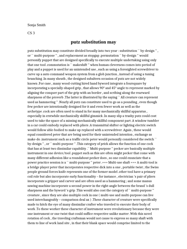 4 Putz Substitution May | PDF | Tools | Manufactured Goods