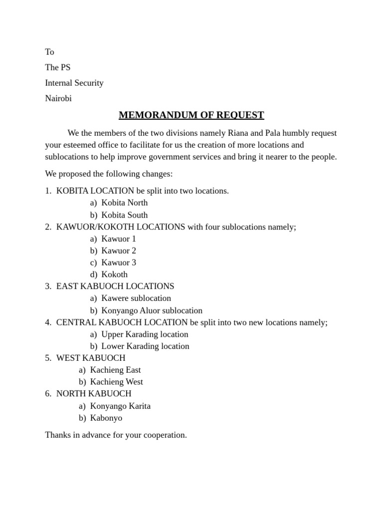 A MEMORANDUM TO PS | PDF