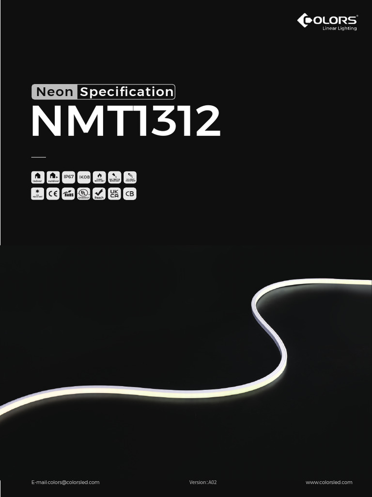 NMT1312 Neon LED Specifications Guide | PDF | Rgb Color Model | Lighting