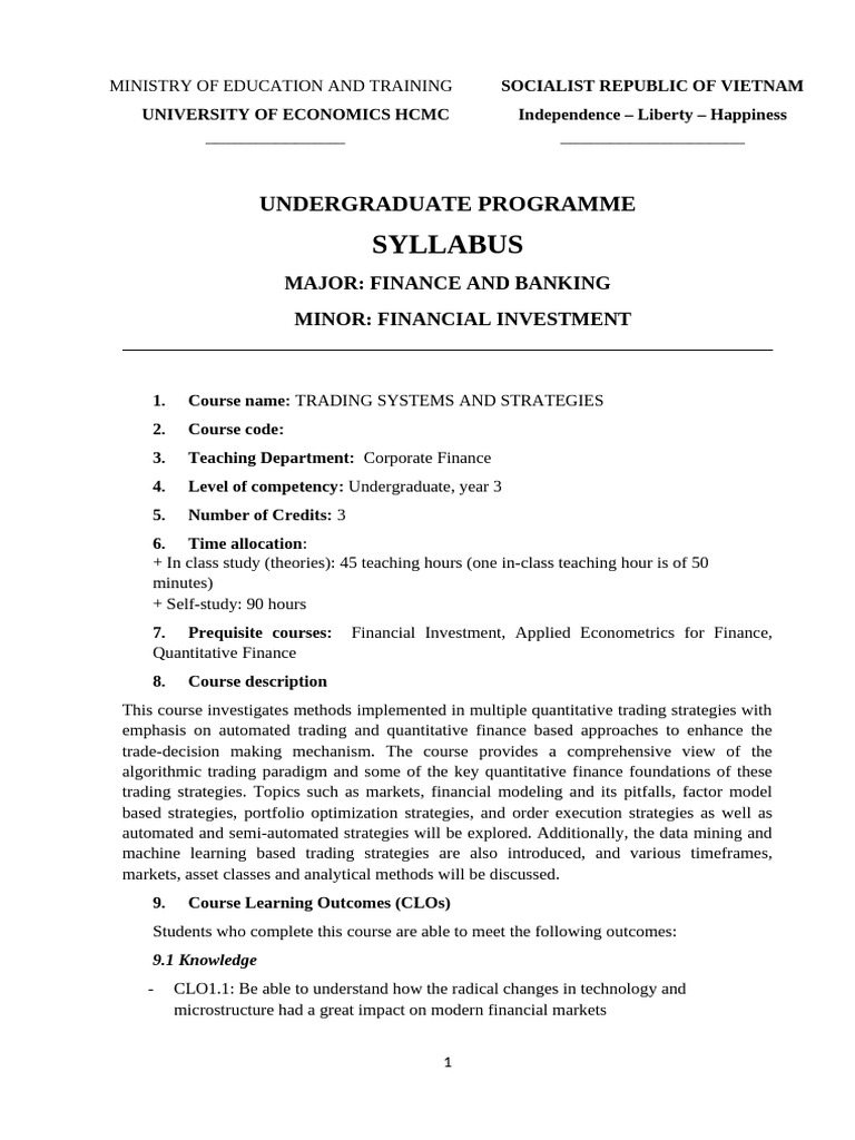 En Syllabus Trading Systems And Strategies June2021 Pdf