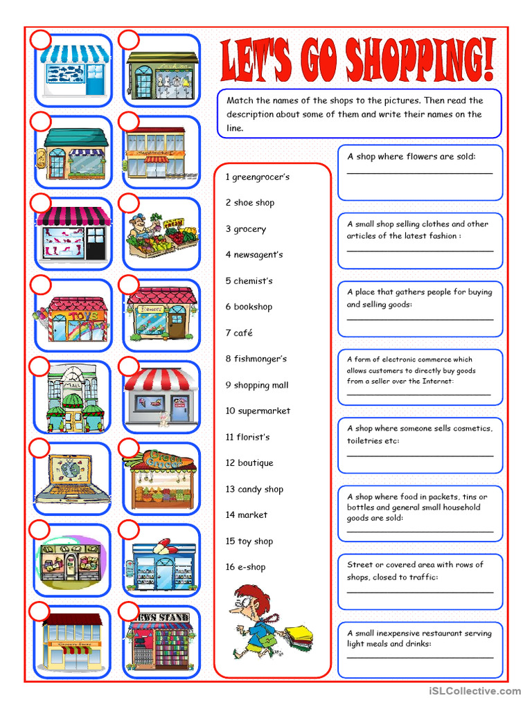 Shopping (Reading&Matching) | PDF | Grocery Store | Supermarket