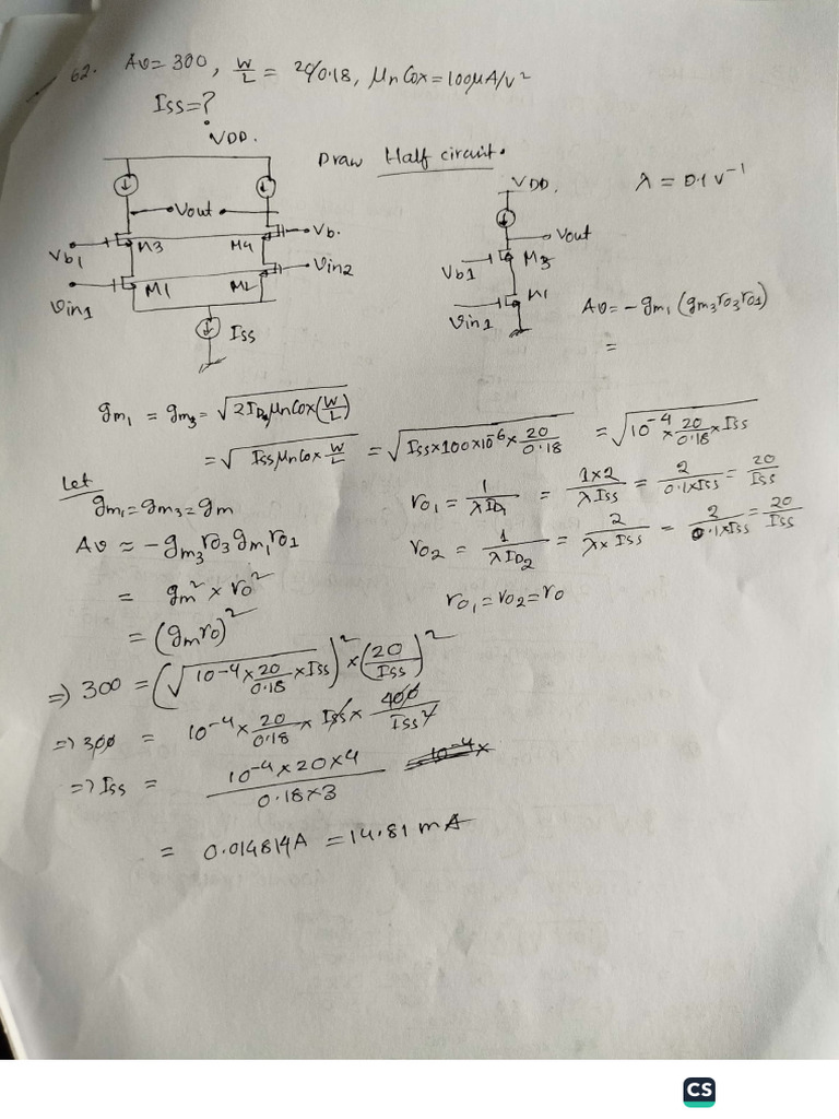 Ch10 DiffAmp Exercises | PDF