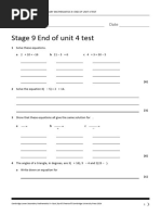 Unit 4 End-Of-Unit Test | PDF | Equations | Mathematics