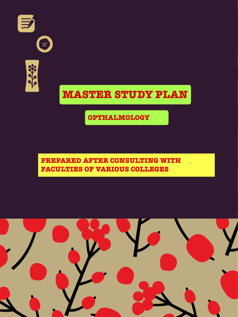 Master Study Plan Opthal | PDF | Ophthalmology | Glaucoma