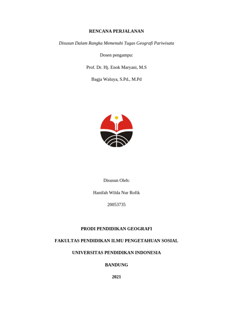 Rencana Perjalanan | PDF