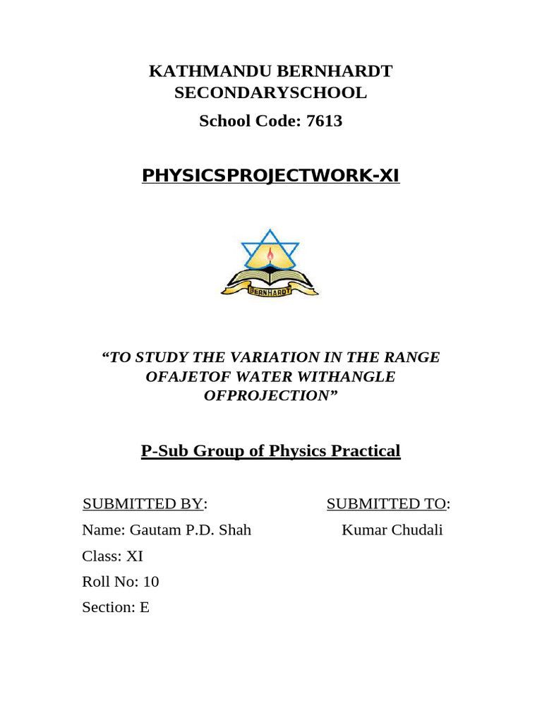 Physics Project Work | PDF | Force | Satellite