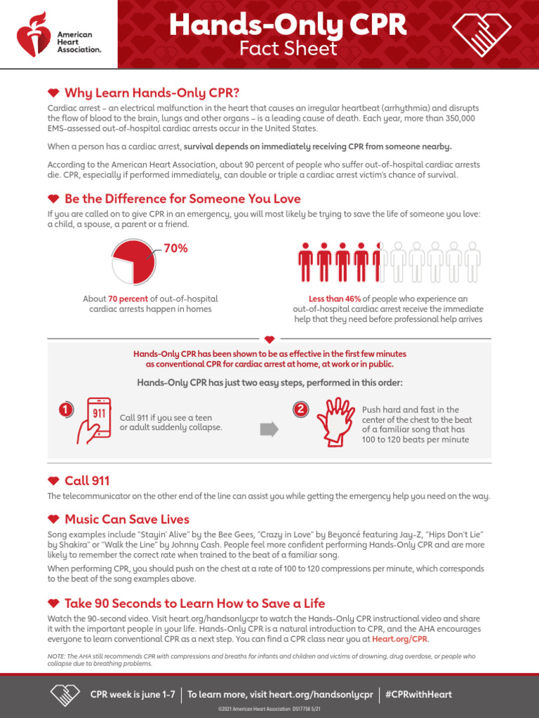 RCP Solo Con Las Manos | PDF | Reanimación cardiopulmonar | Corazón