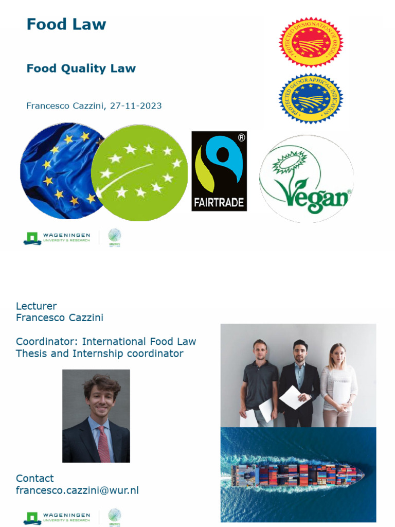 EU Food Law and Quality Standards Guide | PDF