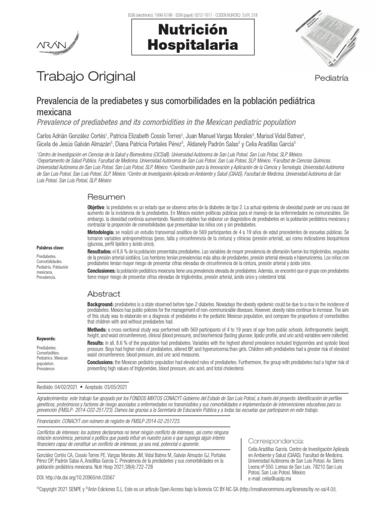 Prediabetes en niños mexicanos: prevalencia y comorbilidades | PDF ...