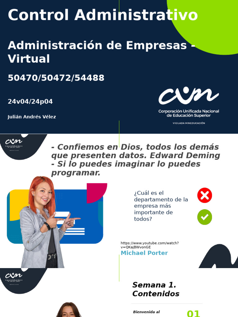 Presentación Control Administrativo Semana 6 | PDF | Marketing | Datos
