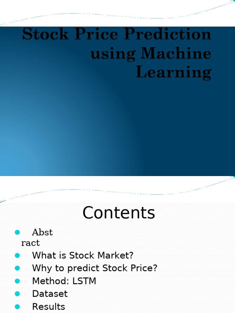 LSTM Stock Price Prediction Insights | PDF | Stocks | Forecasting