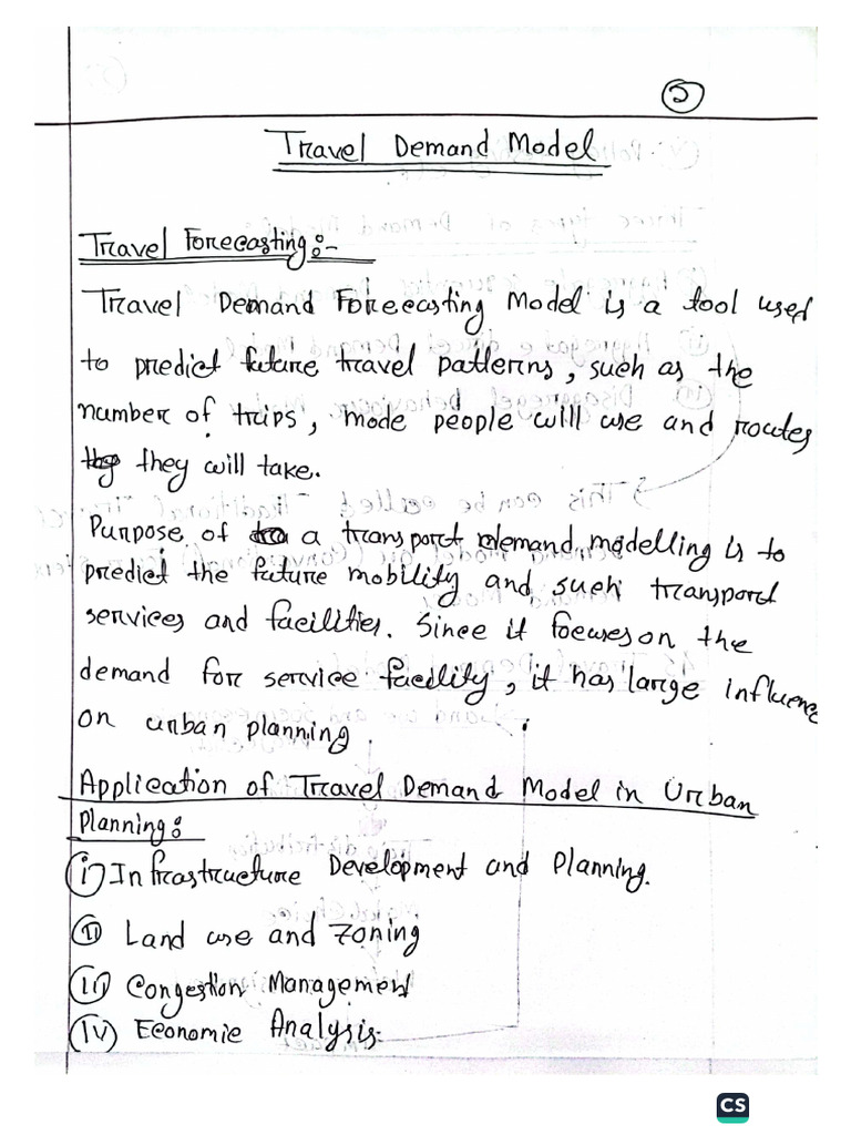 Travel Demand Model Till Trip Generation - Organized | PDF